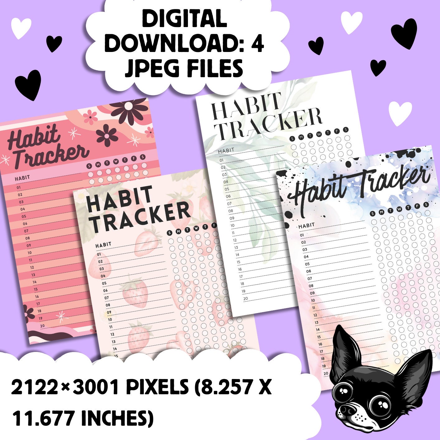 Printable Weekly Habit Tracker Planner Daily Goal Tracking and Habit ...