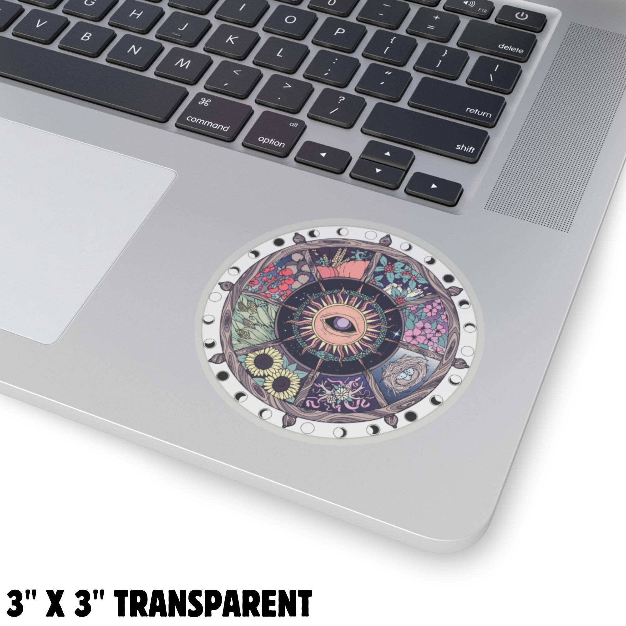 Wheel of the Year Sticker Wiccan Witchy Third Eye Decal Moon Phases ...