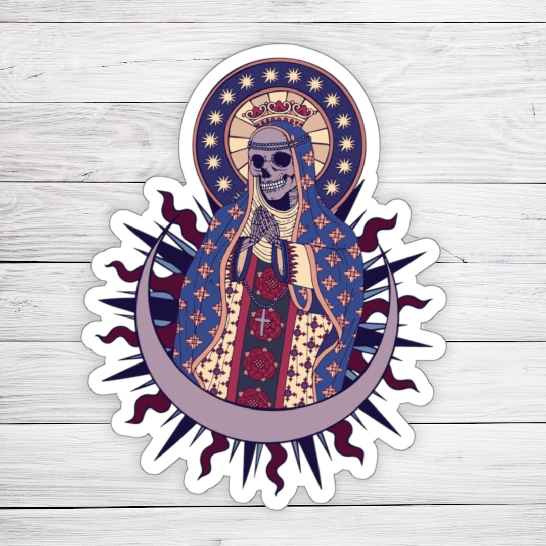 Santa Muerte Sticker Skeleton Laptop and Waterbottle Decal Vinyl Hand ...