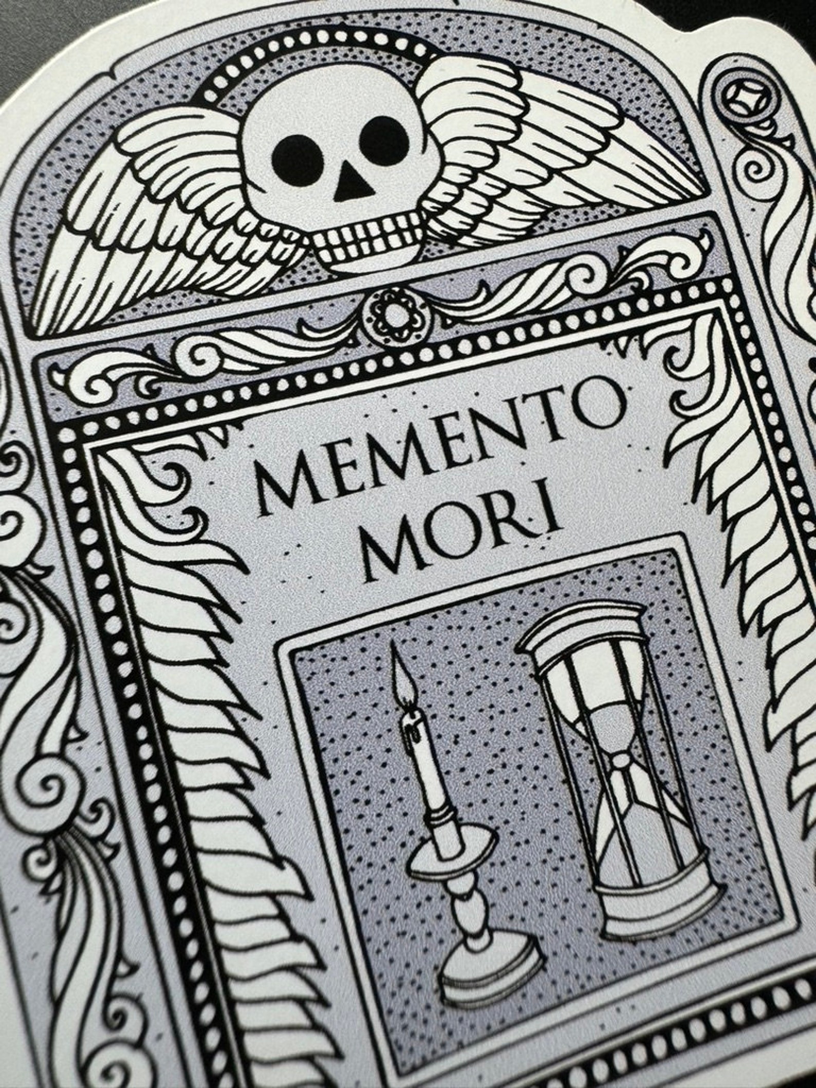 Memento Mori Headstone Sticker Skull Laptop and Waterbottle Decal Vinyl ...