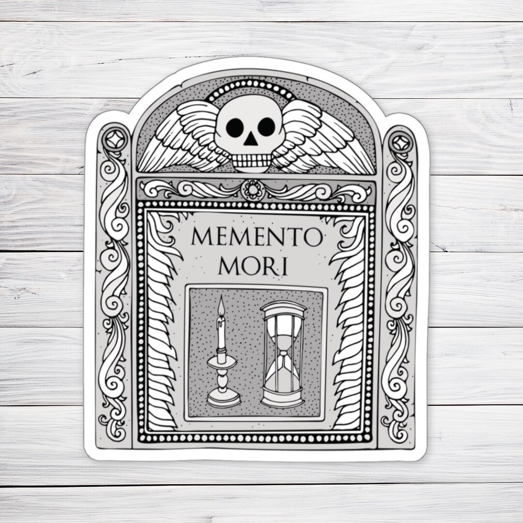 Memento Mori Headstone Sticker Skull Laptop and Waterbottle Decal Vinyl ...