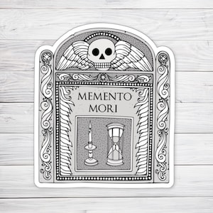 Memento Mori Headstone Sticker Skull Laptop and Waterbottle Decal Vinyl ...