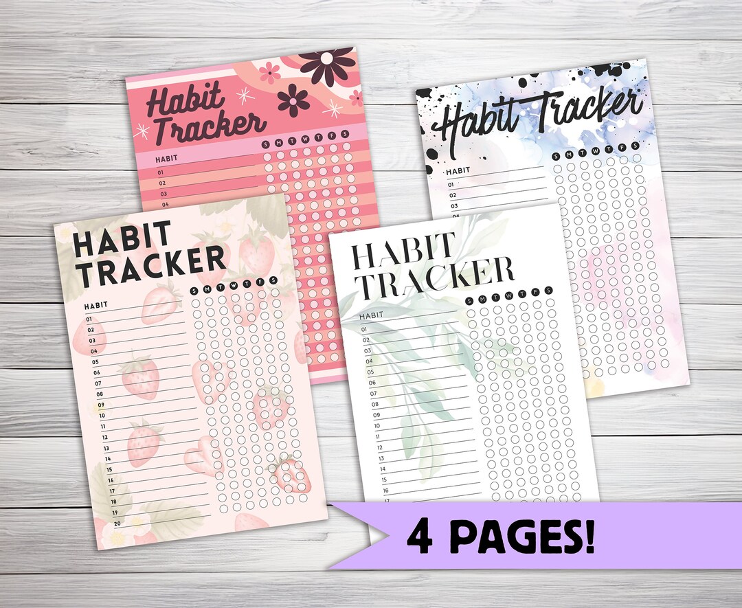 Printable Weekly Habit Tracker Planner Daily Goal Tracking and Habit ...