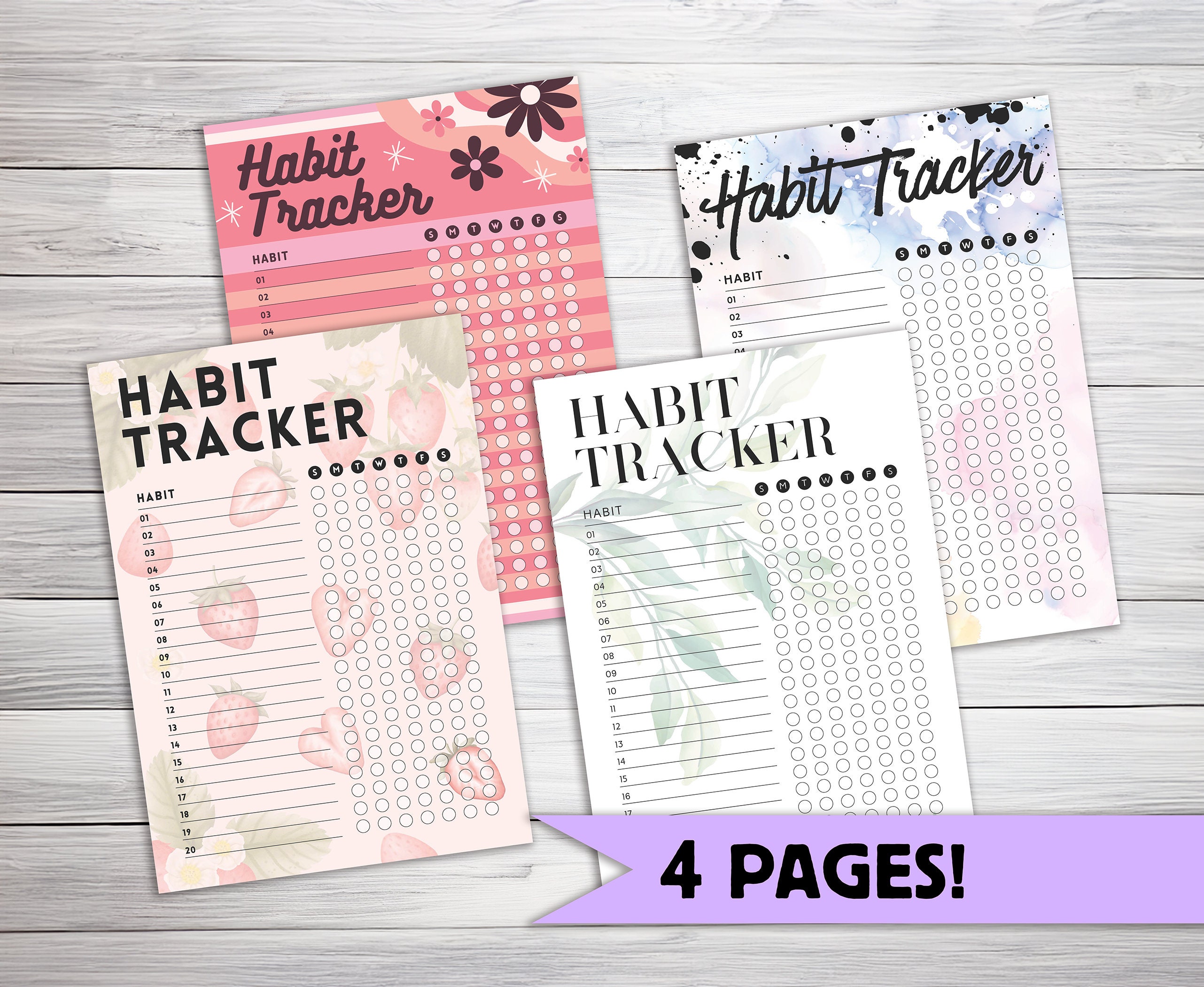 Printable Weekly Habit Tracker Planner Daily Goal Tracking and Habit ...