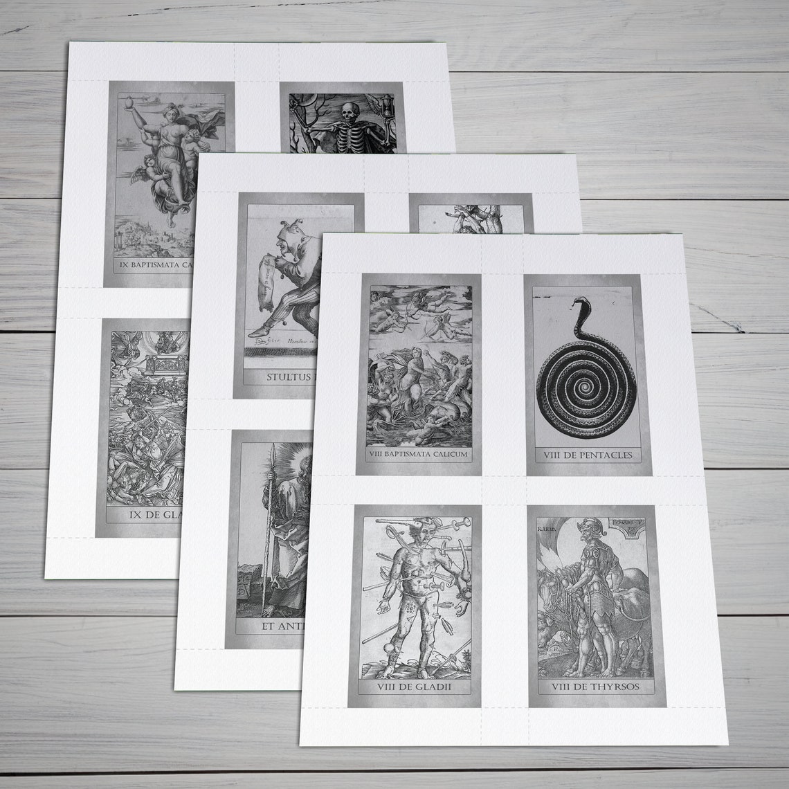 Printable Tarot Cards Digital Download Vintage Occult Pagan Divination ...