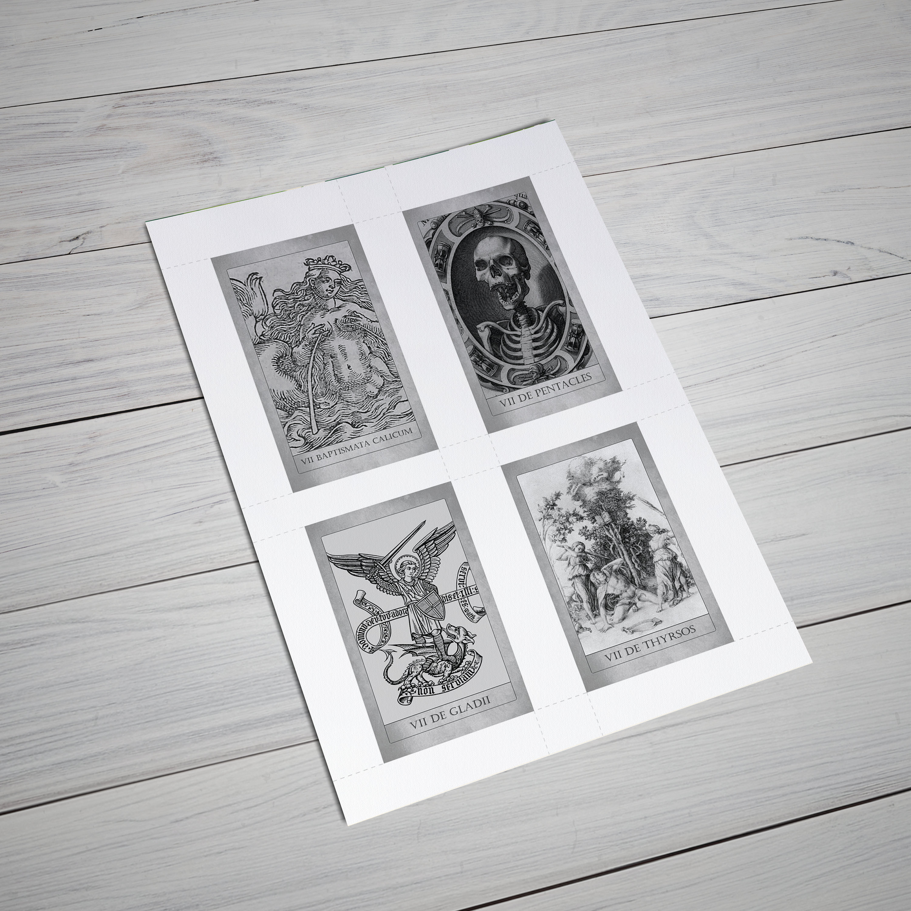 Printable Tarot Cards Digital Download Vintage Occult Pagan Divination ...