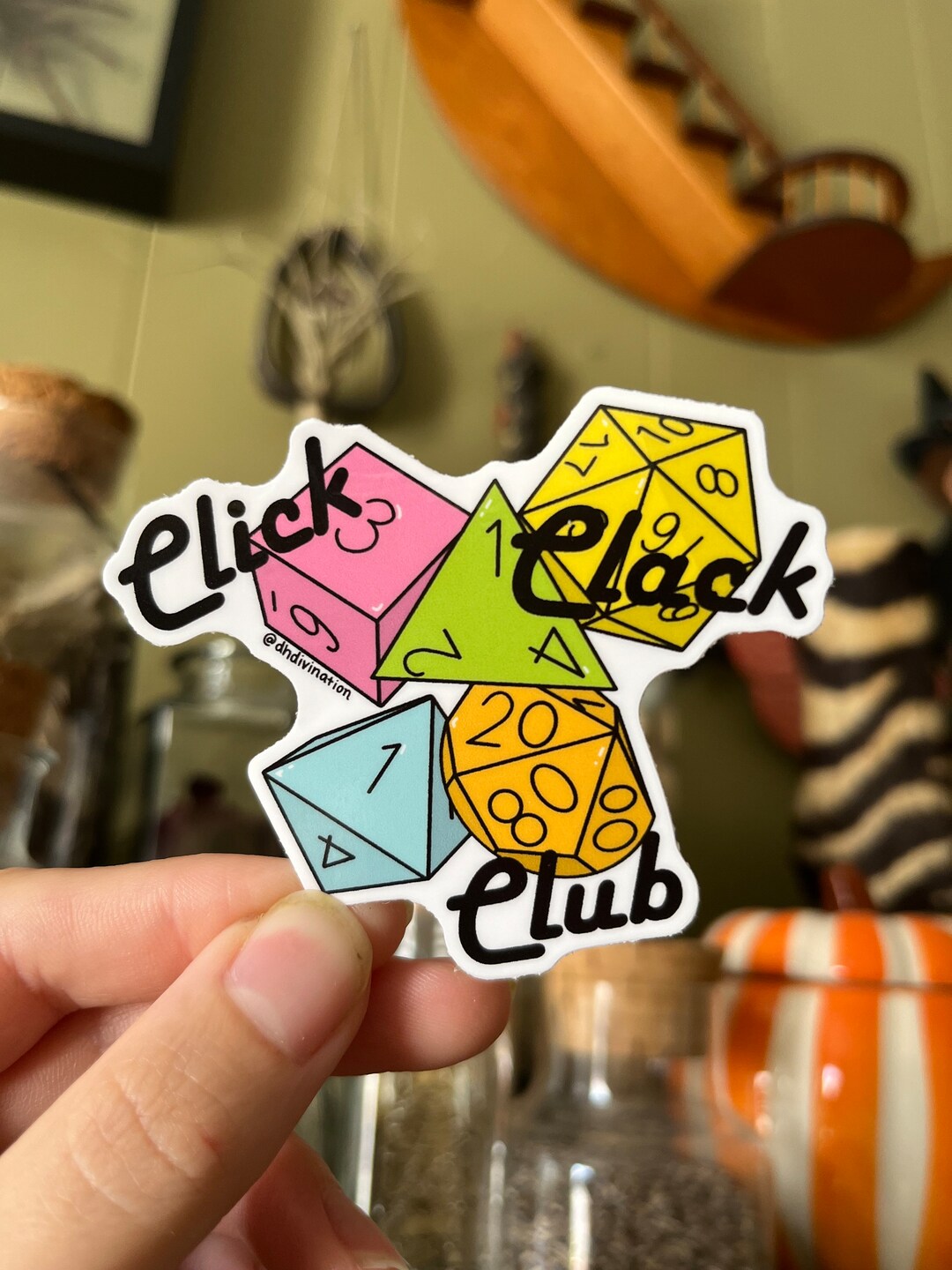 Click Clack Club DND Dice D20 Line Art Vinyl Stickers 3 - Etsy