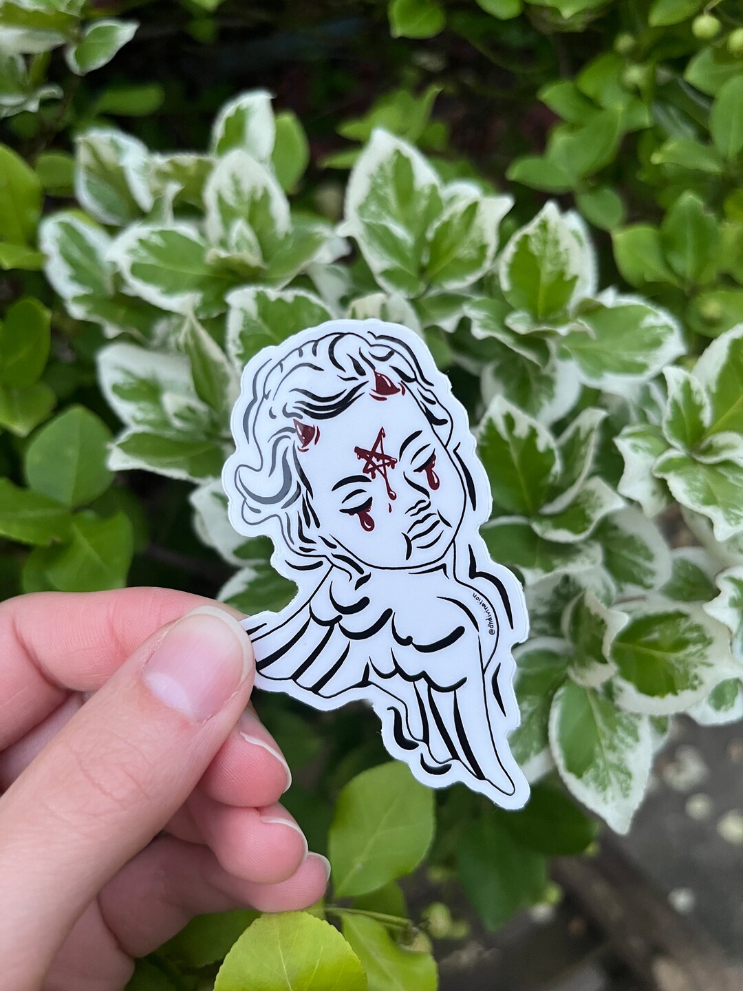 Demon Cherub Line Art Vinyl Stickers 3” - Etsy