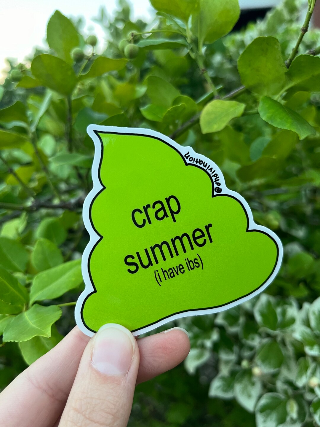Crap Summer I Have IBS Brat Green Line Art Vinyl Stickers 3 - Etsy