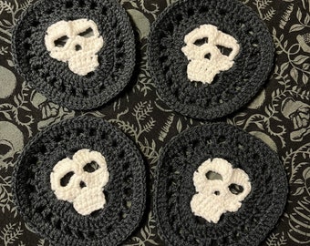 Crochet Skull Coaster - Etsy