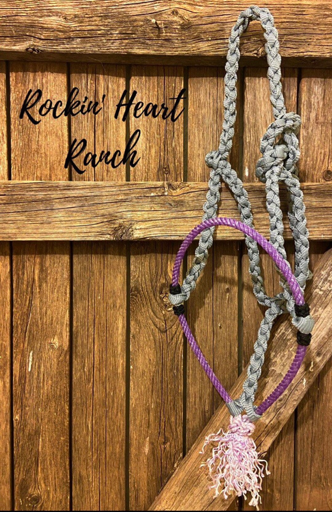 Grey With Lavender Lariat Rope Nose Muletape Halter With Matching 8 ...