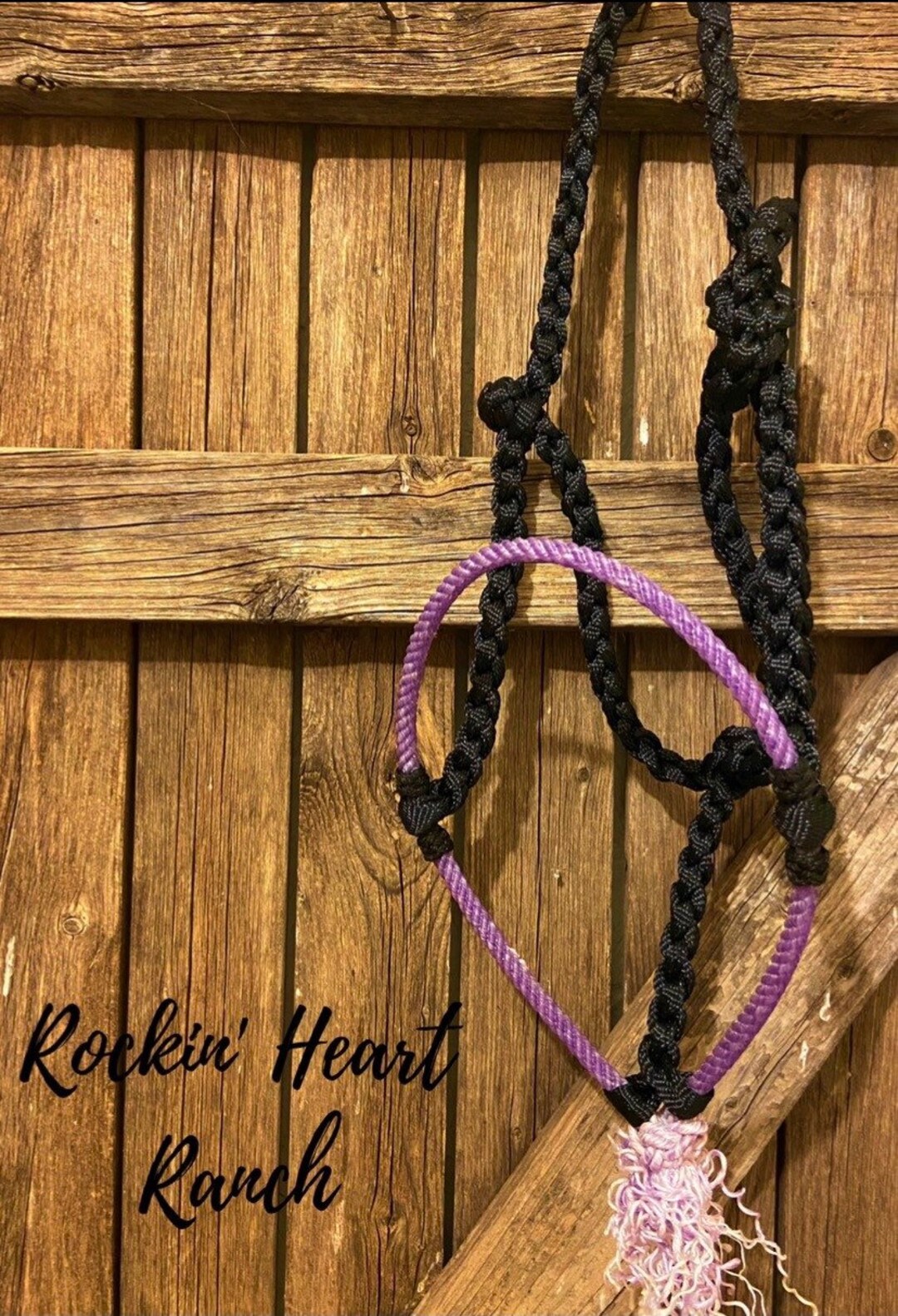 Black With Lavender Lariat Rope Nose Muletape Halter With Matching 8 ...