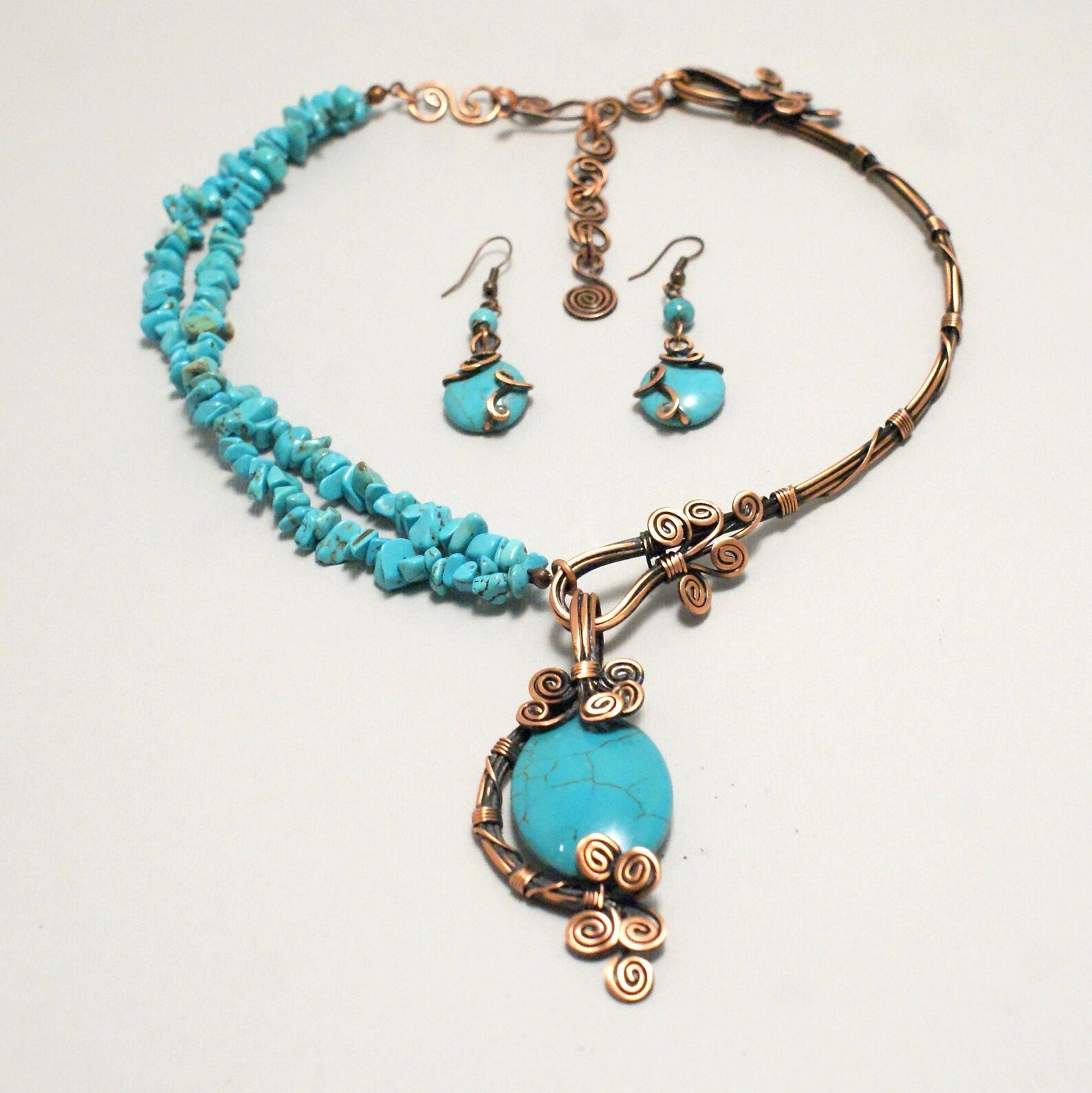Turquoise Jewelry Set Boho Turquoise Jewelry 7th Anniversary - Etsy