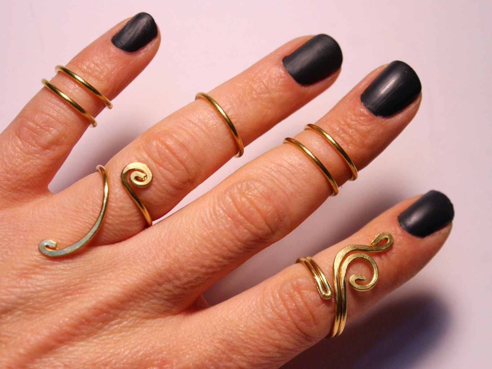 Knuckle ring midi ring knuckle rings knuckle ring set gold | Etsy