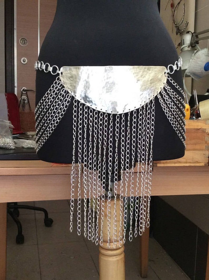 Belly Dance Costume Metal Belt Silver Belt Festival | Etsy