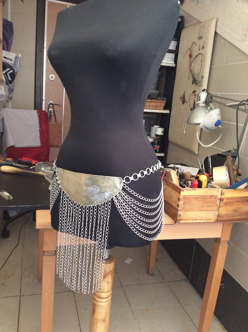 Belly Dance Costume Metal Belt Silver Belt Festival | Etsy