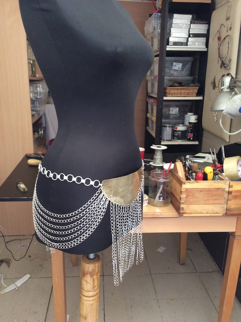 Belly Dance Costume Metal Belt Silver Belt Festival | Etsy