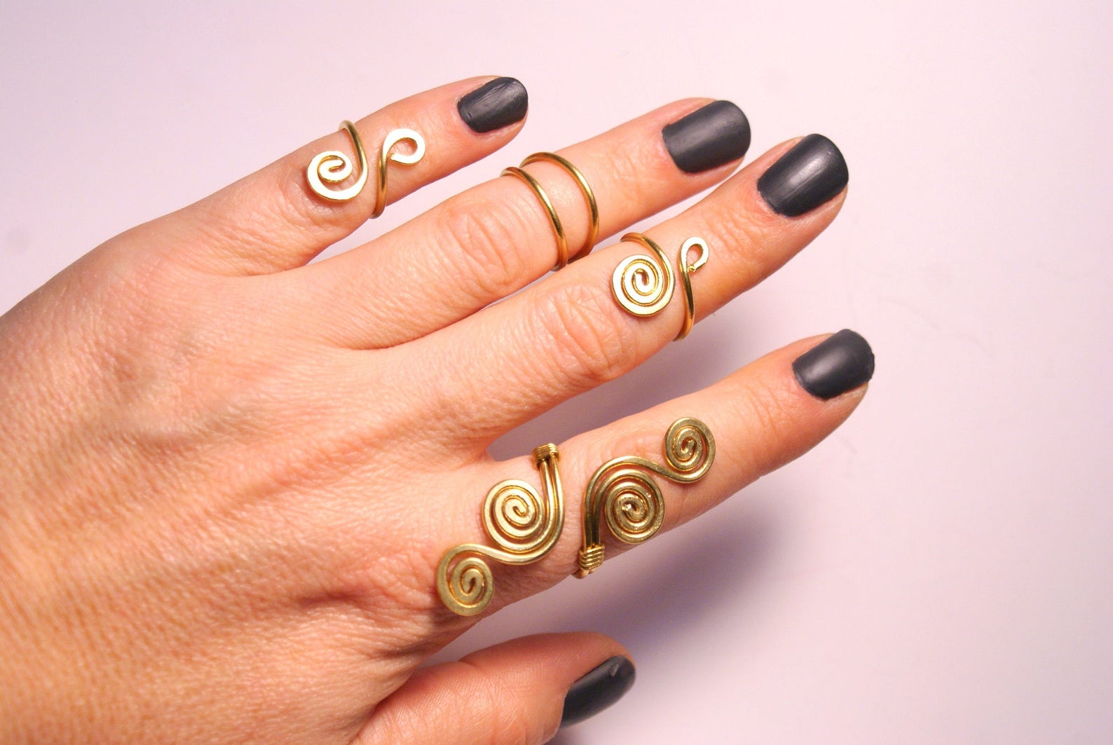 5 Gold Knuckle Rings / Gold Knuckle Rings / Gold Ring Set / | Etsy