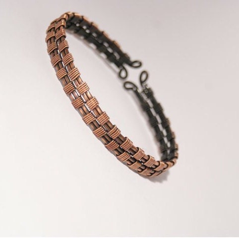 Wire Wrapped Copper Bracelet Copper Wire Jewelry Mens or - Etsy UK