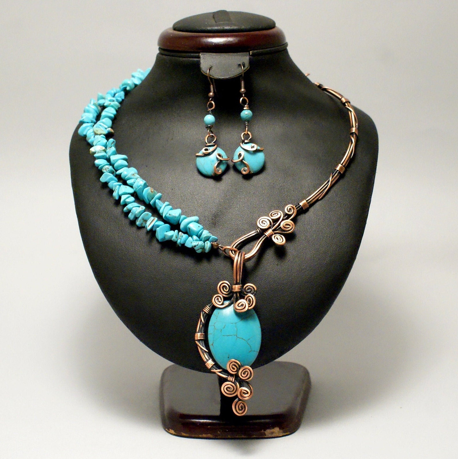 Turquoise Jewelry Set Boho Turquoise Jewelry 7th Anniversary - Etsy