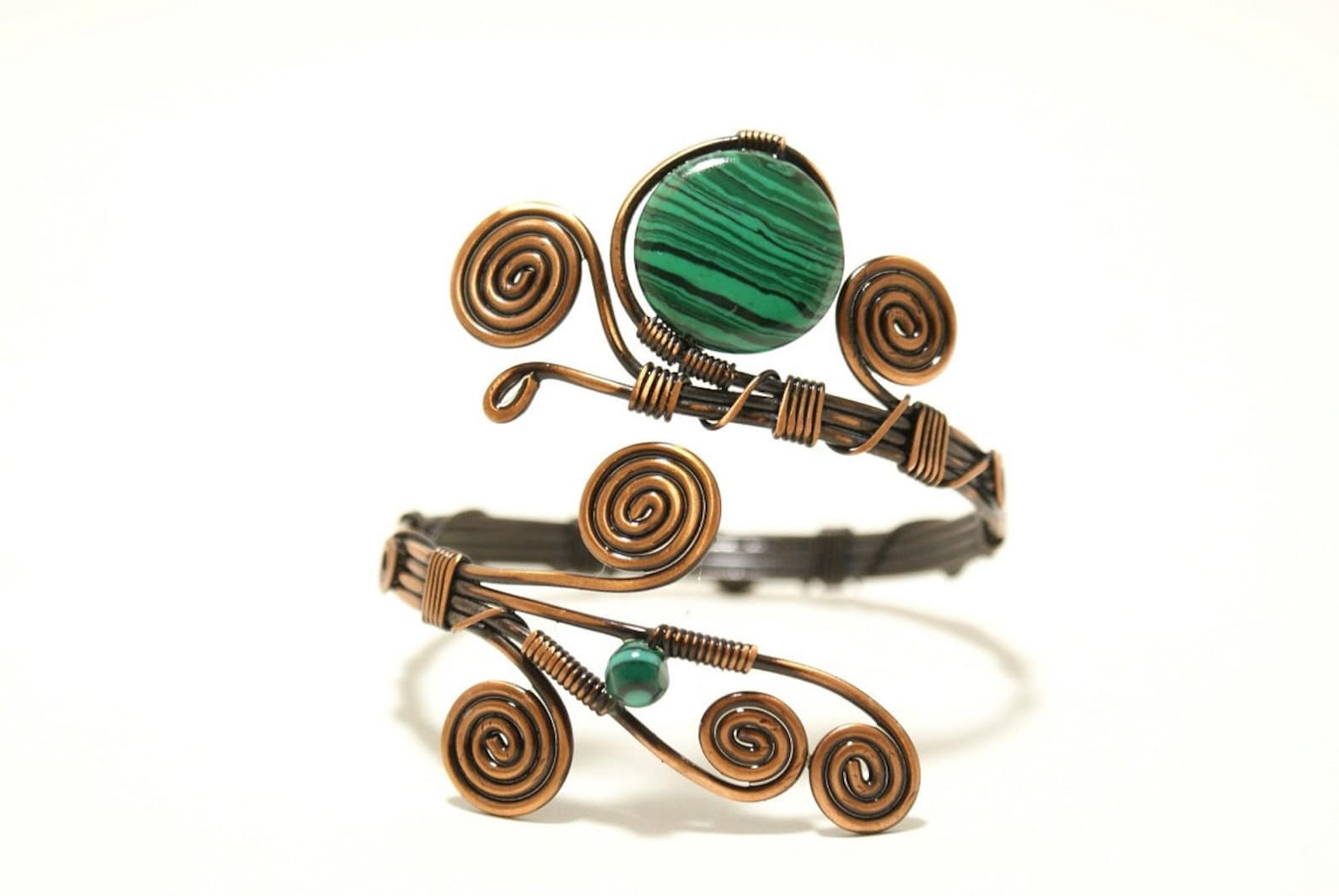 Malachite Bracelet, Malachite Bangle, Green Stone Bracelet, Silver Cuff ...