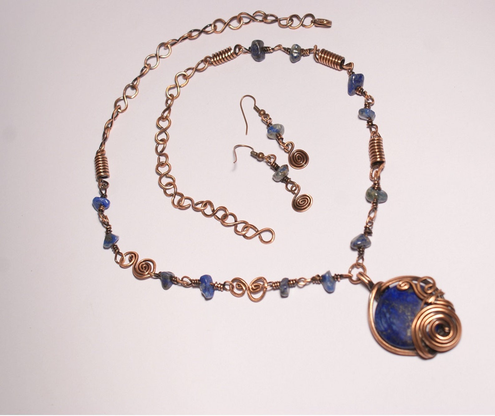 Lapis Lazuli Jewelry Set Lapis Necklace and Earring Set | Etsy