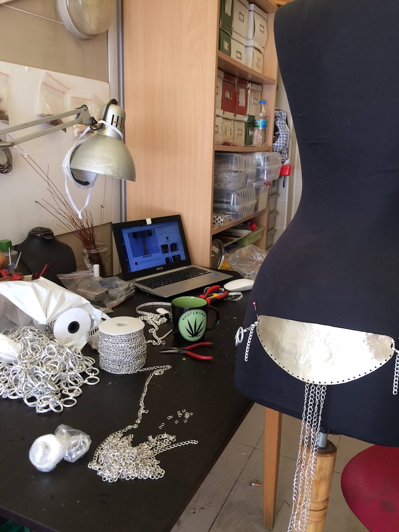 Belly Dance Costume Metal Belt Silver Belt Festival | Etsy