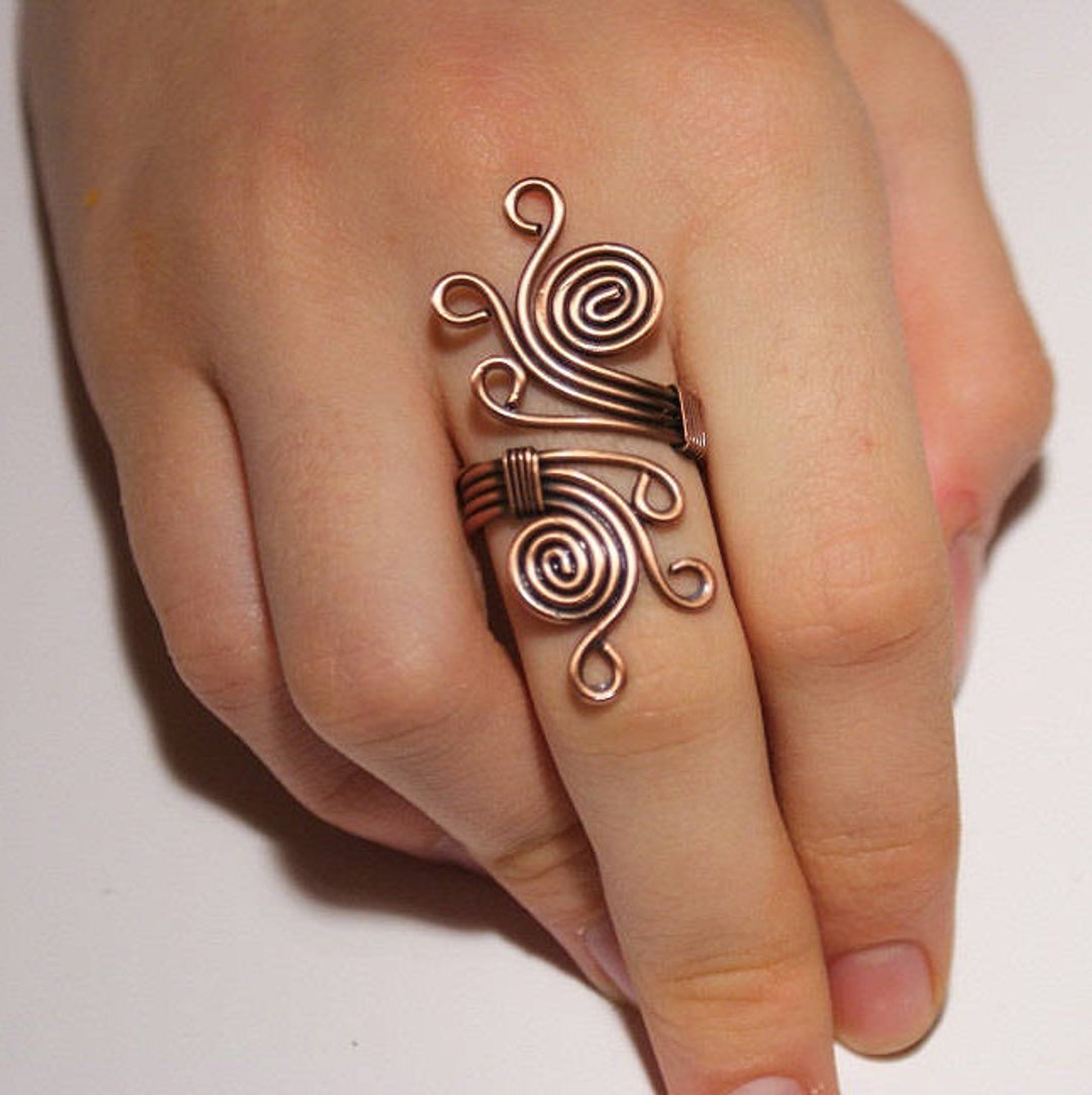 Wire Wrapped Ring - Copper Jewelry - Adjustable Wire Wrapped Ring ...