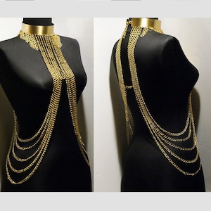 Gold Body Chain Necklace, Body Jewelry, Body Chain, Body Chain Jewelry ...