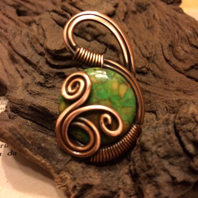 Green Jasper Ring Gemstone Ring Wire Wrapped Jewelry - Etsy