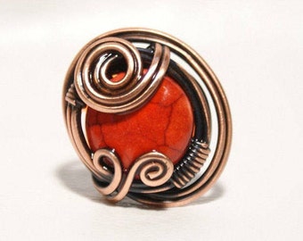 Red Coral Ring - Etsy
