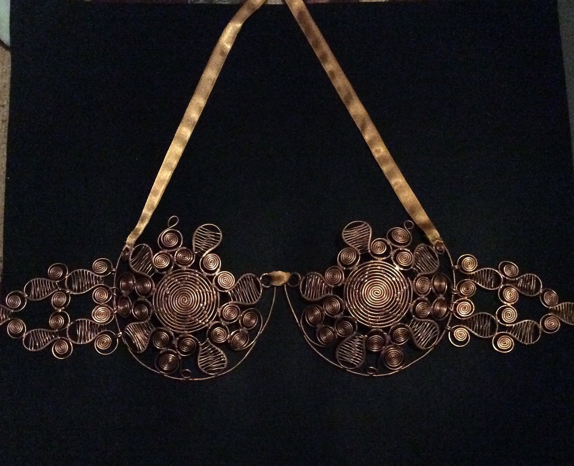 Copper Bra, Metal Bra, Belly Dance Costume Bra, Goddess Bra, Dance Bra ...