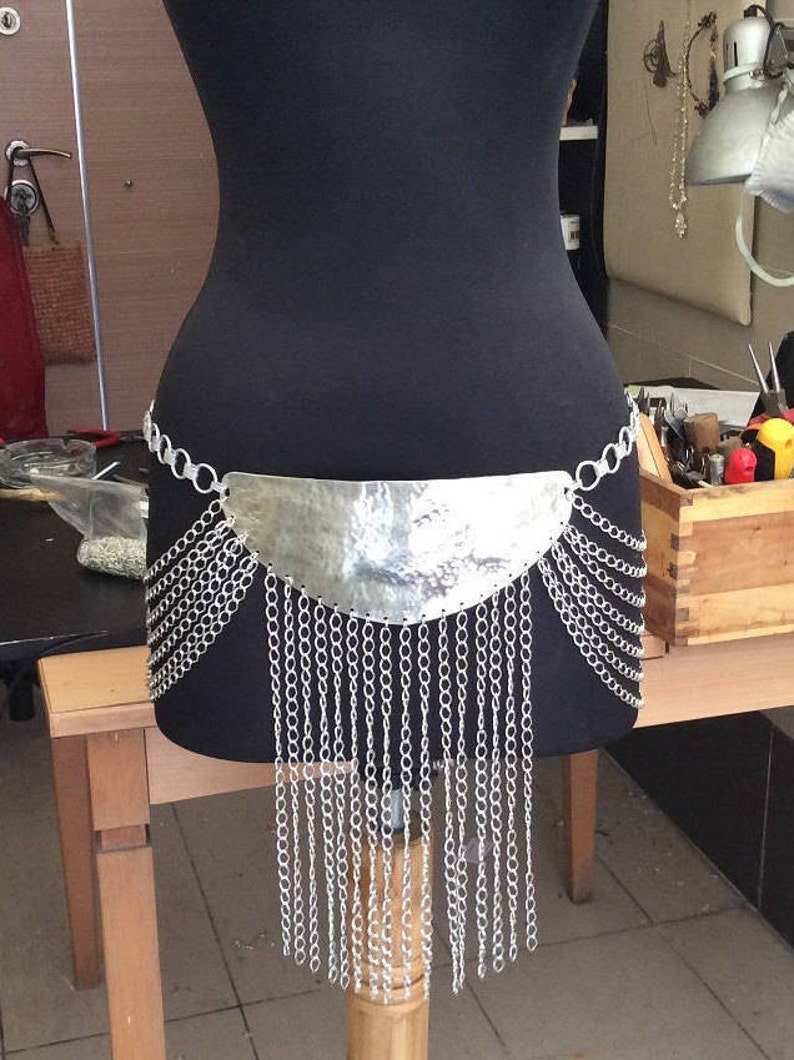 Belly Dance Costume Metal Belt Silver Belt Festival | Etsy