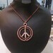 Copper Peace Pendant Necklace Peace Sign Necklace Long - Etsy