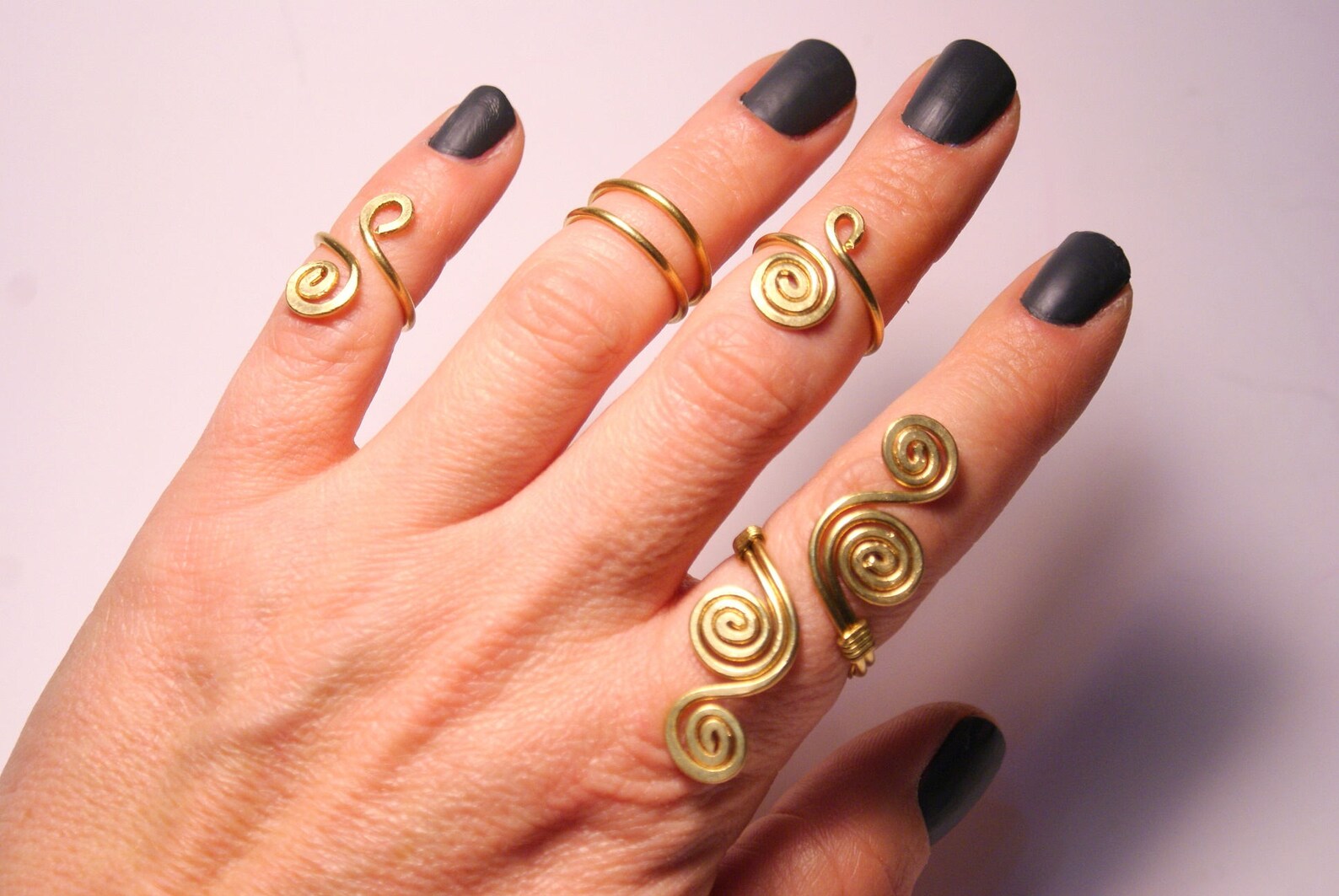 5 Gold Knuckle Rings / Gold Knuckle Rings / Gold Ring Set / | Etsy