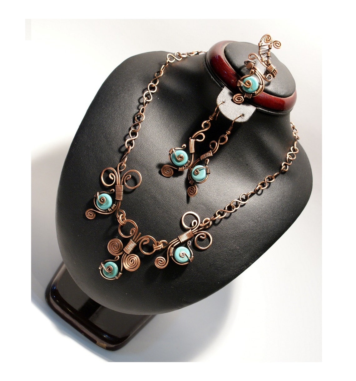 Turquoise Jewelry Copper Jewelry Set Turquoise Jewelry Set - Etsy