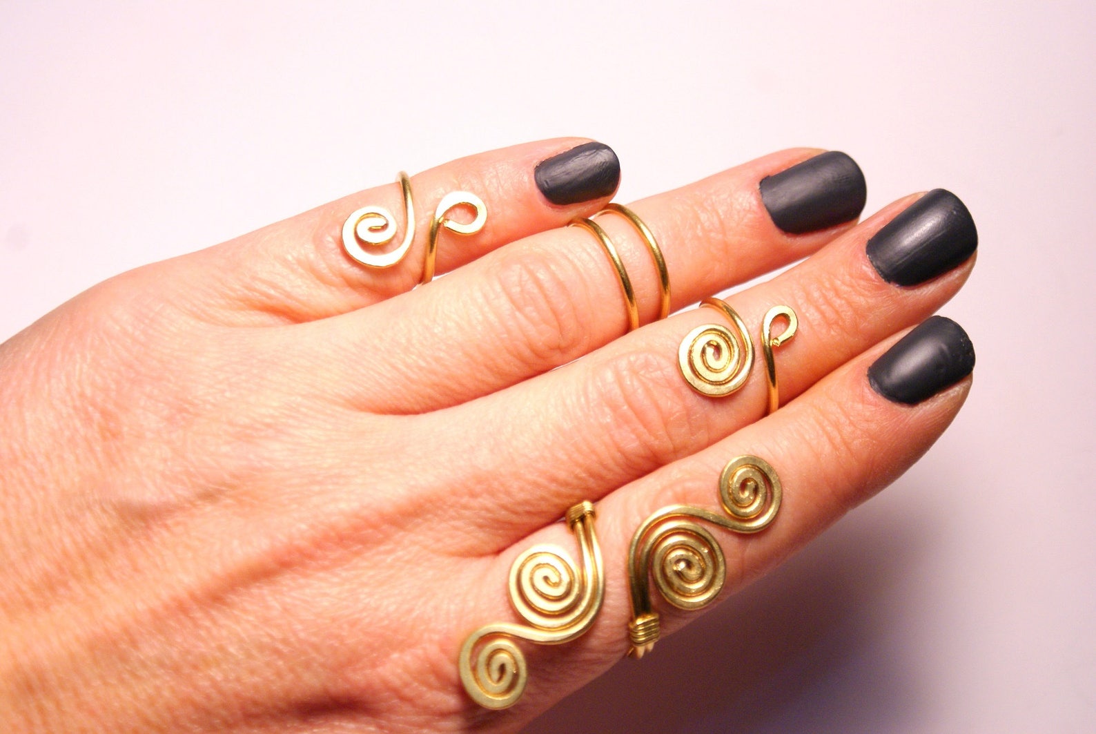 5 Gold Knuckle Rings / Gold Knuckle Rings / Gold Ring Set / | Etsy