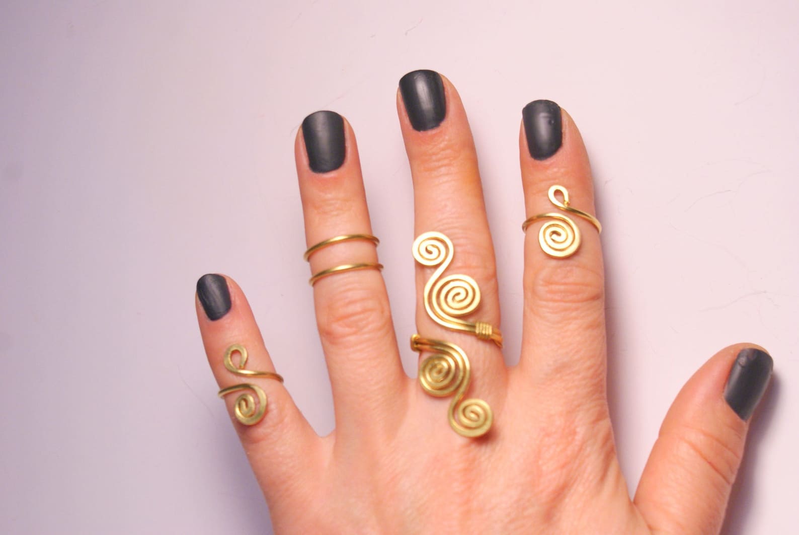 5 Gold Knuckle Rings / Gold Knuckle Rings / Gold Ring Set / | Etsy