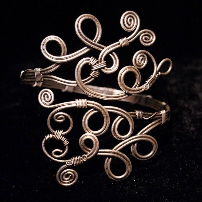 Silver Upper Arm Cuff, Upper Arm Bracelet, Silver Armlet Silver Upper Arm Cuff, Upper Arm Bracelet, Silver Armlet