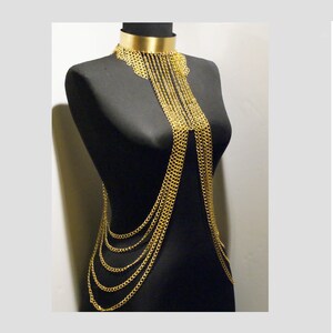 Gold Body Chain Necklace, Body Jewelry, Body Chain, Body Chain Jewelry ...