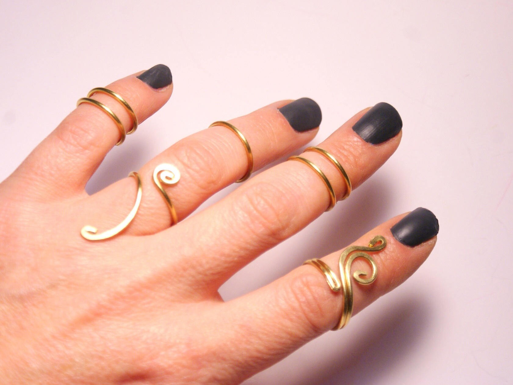 Knuckle ring midi ring knuckle rings knuckle ring set gold | Etsy
