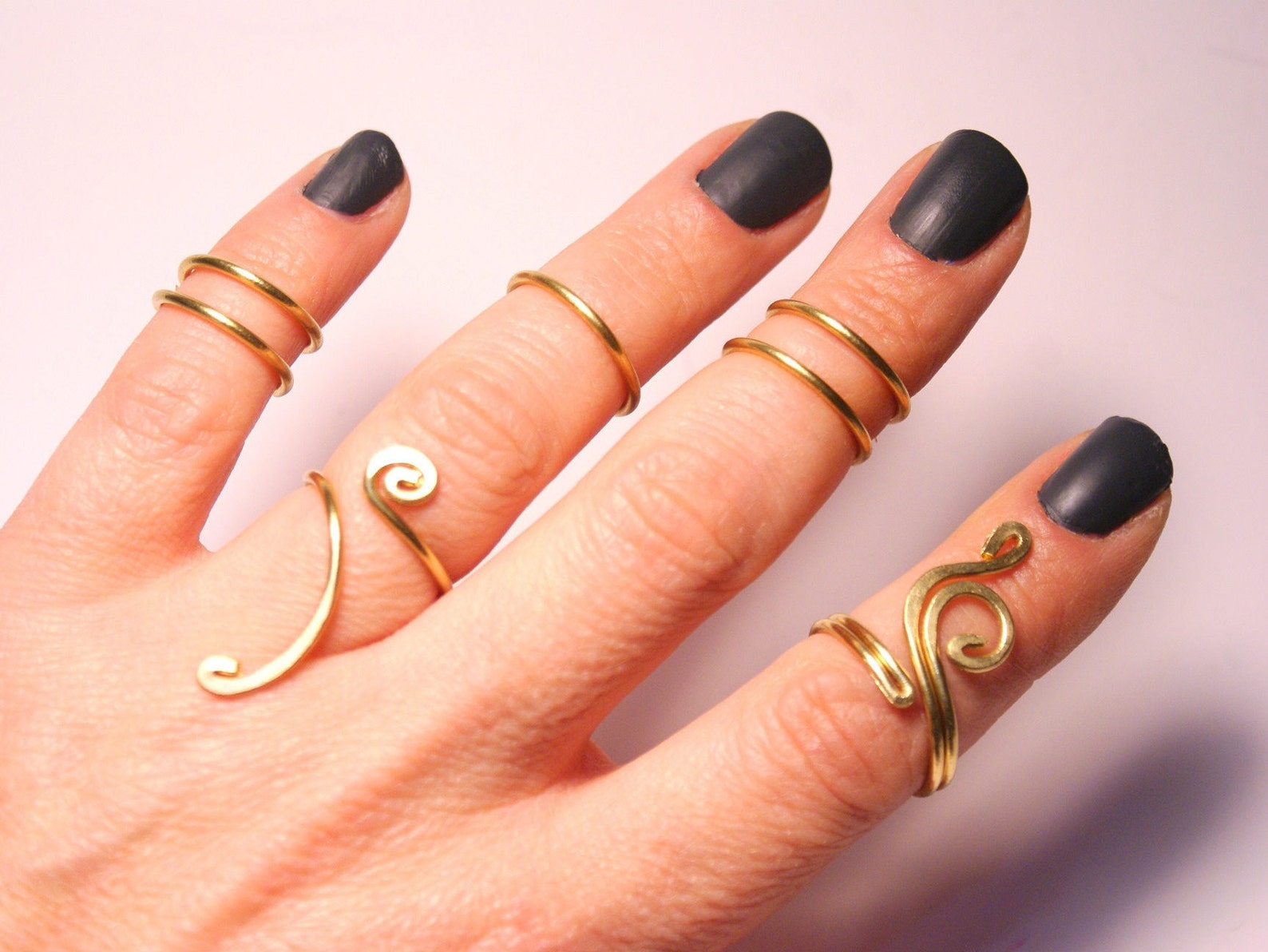 Knuckle ring midi ring knuckle rings knuckle ring set gold | Etsy