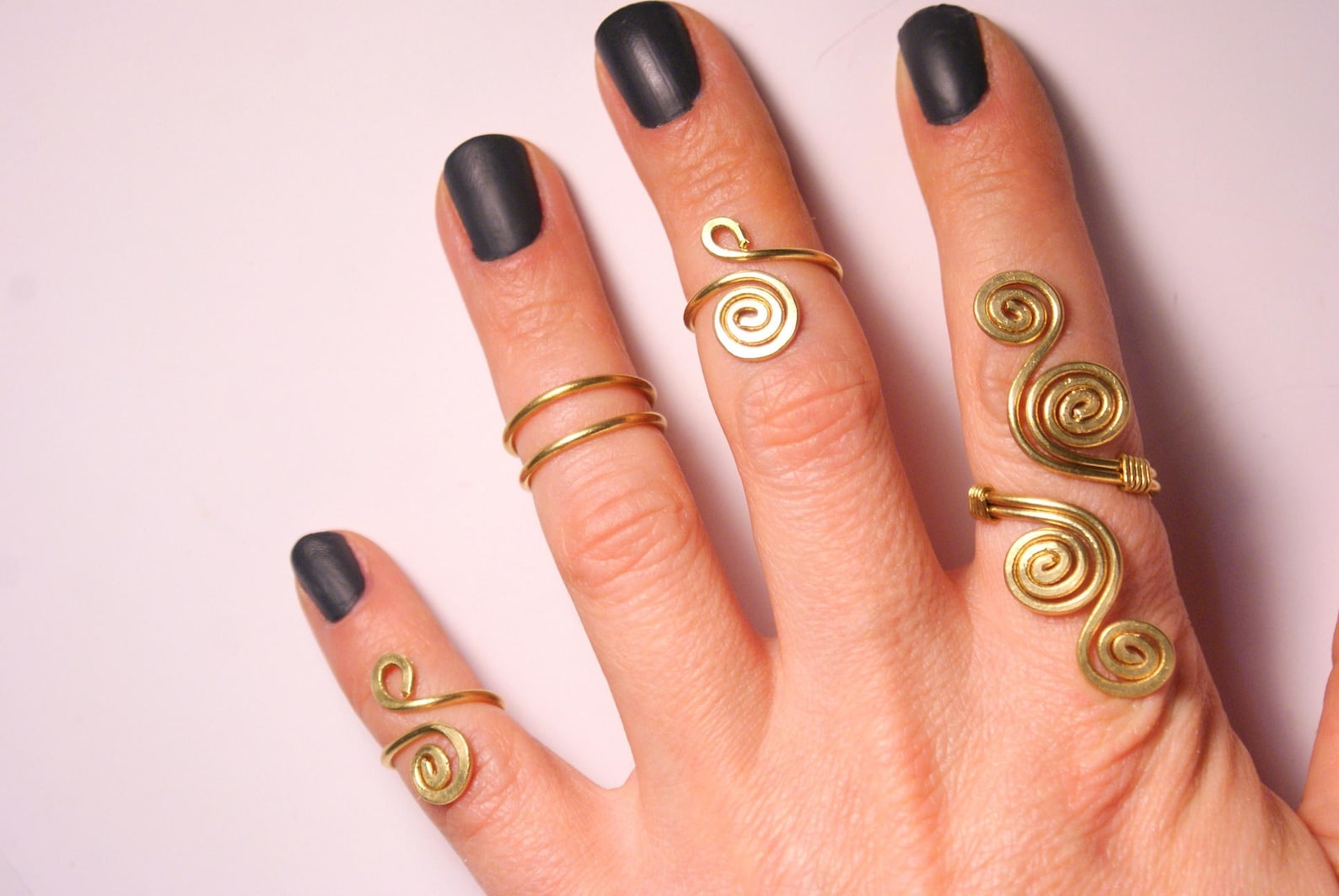 5 Gold Knuckle Rings / Gold Knuckle Rings / Gold Ring Set / | Etsy