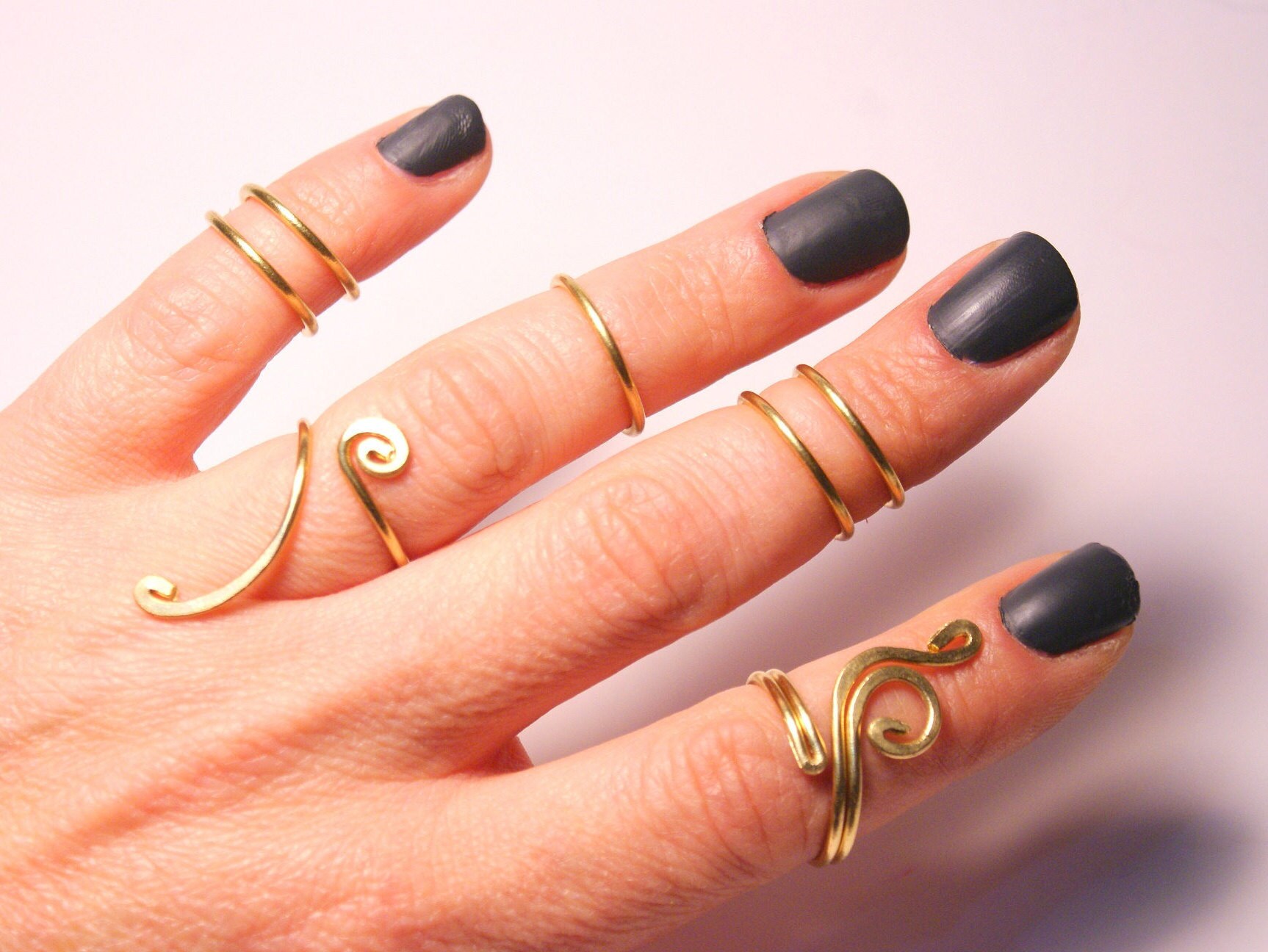 Knuckle ring midi ring knuckle rings knuckle ring set gold | Etsy