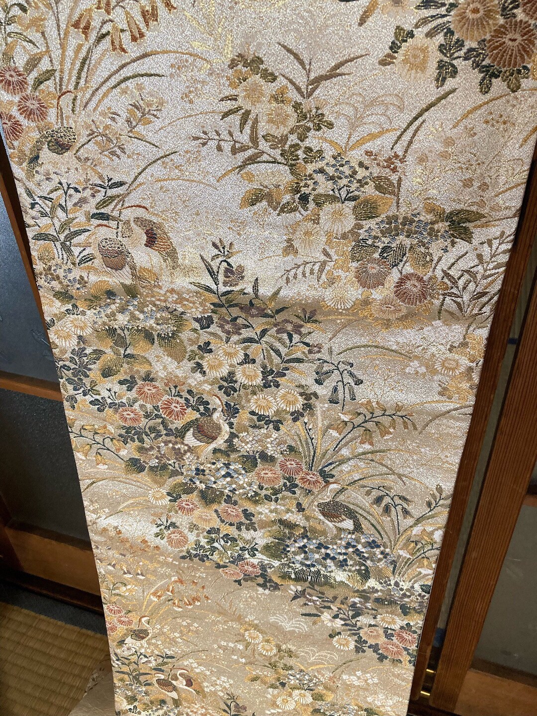 Japanese Maru Obi Modern Style Silver and Gold Amazing - Etsy