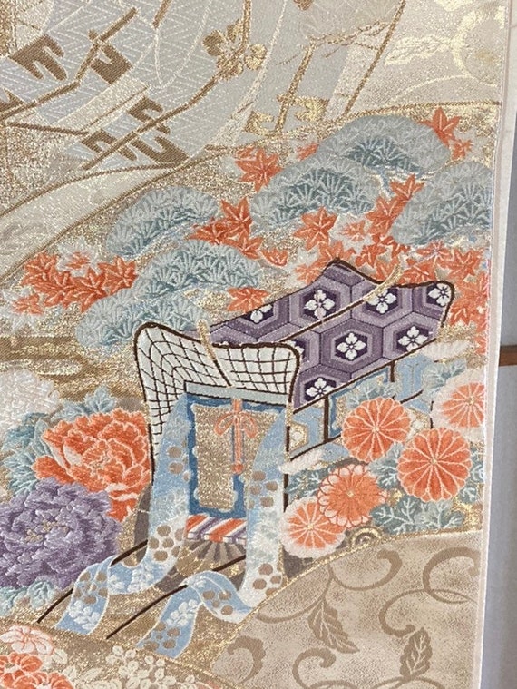 Japanese Obi Modern Style Old Style Pattern Ornate De… - Gem