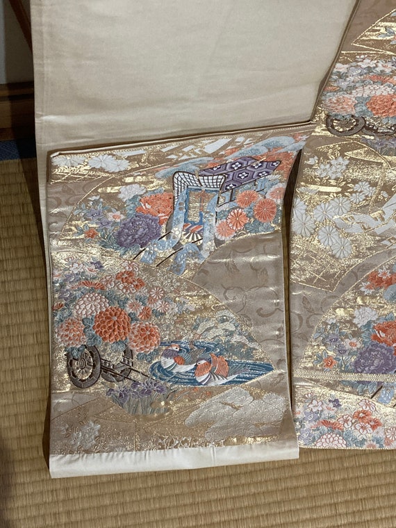 Japanese Obi Modern Style Old Style Pattern Ornate De… - Gem