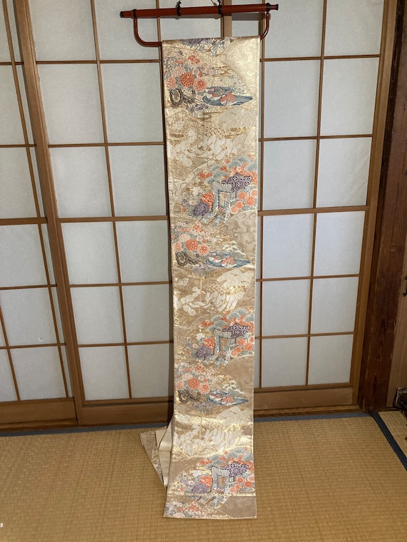 Japanese Obi Modern Style Old Style Pattern Ornate De… - Gem