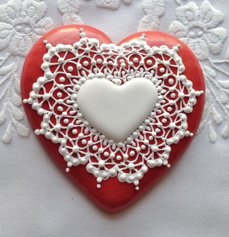 Victorian Style Heart Icing Lace Decorated Hungarian - Etsy