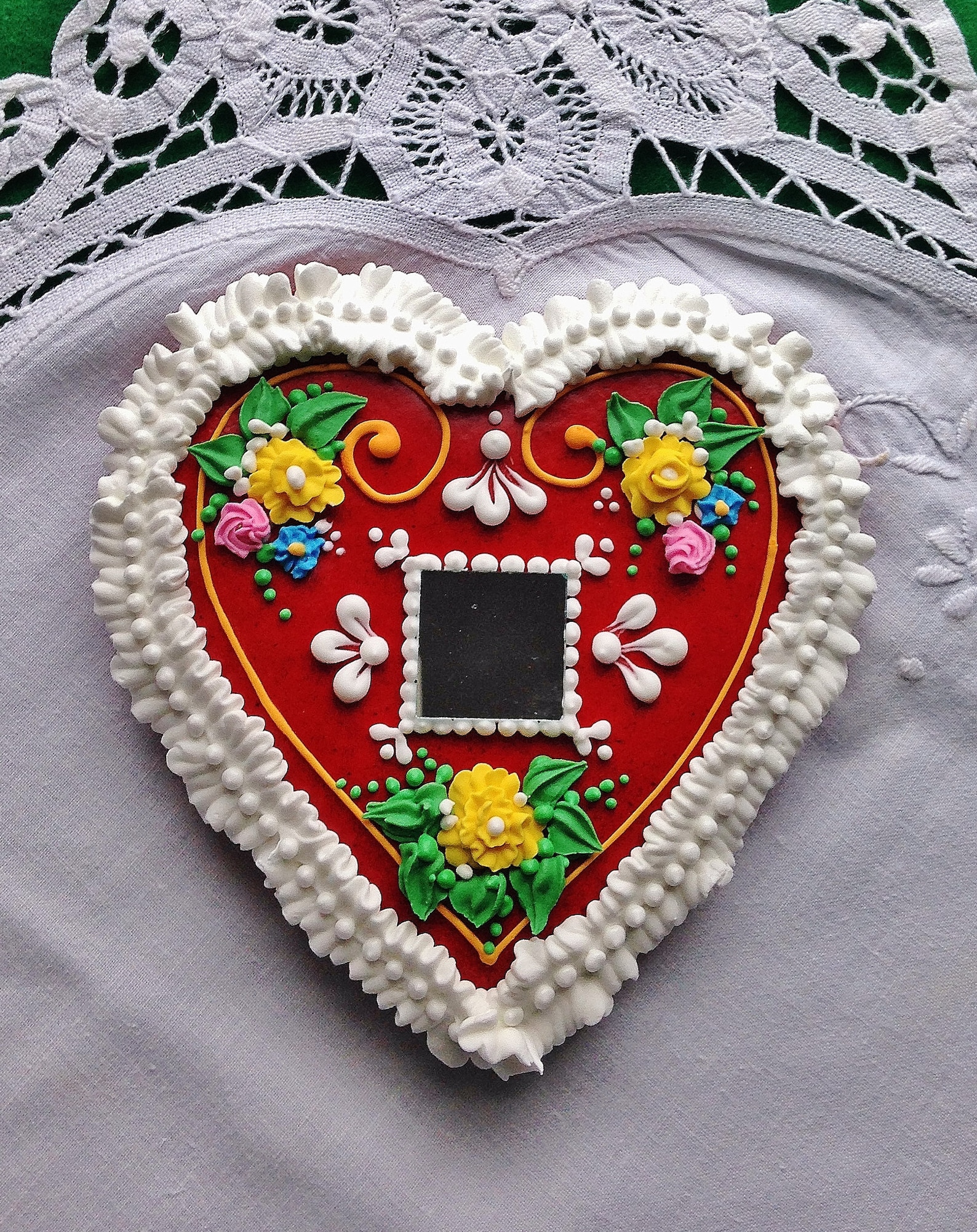 Traditional Hungarian Red Gingerbread Mirrored- Heart - Etsy